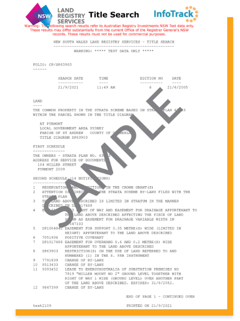 Common Property Title Report - infotrackgo.com.au